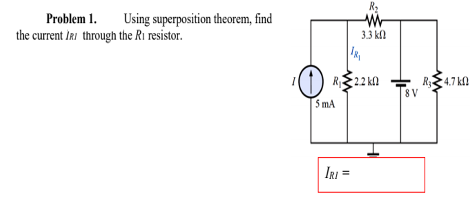 Solved Problem 1. Using superposition theorem, find the | Chegg.com