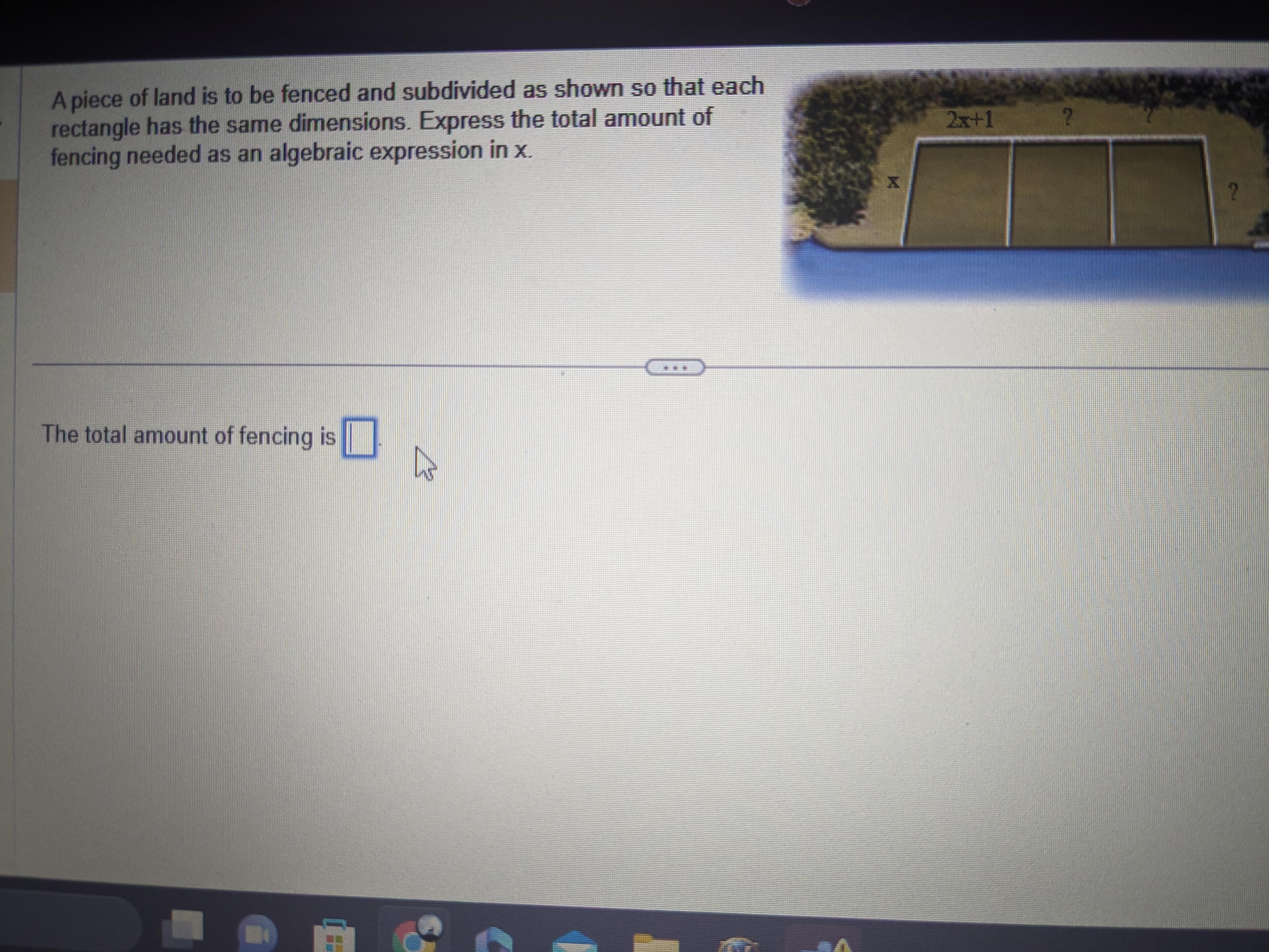 Solved A piece of land is to be fenced and subdivided as | Chegg.com