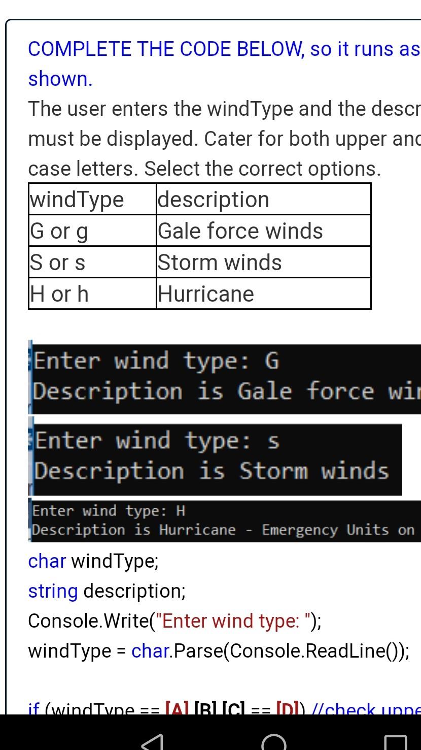 Solved COMPLETE THE CODE BELOW, so it runs as shown. The | Chegg.com
