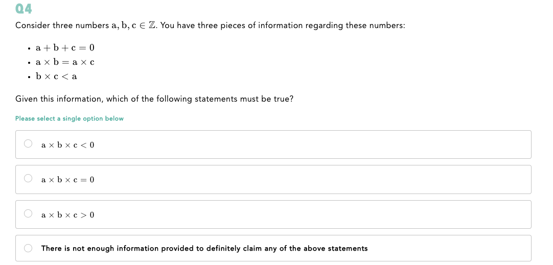 [Solved]: Consider three numbers a, b, c ( in mathbb{Z}