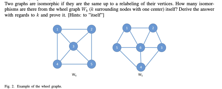 Solved Two graphs are isomorphic if they are the same up to | Chegg.com