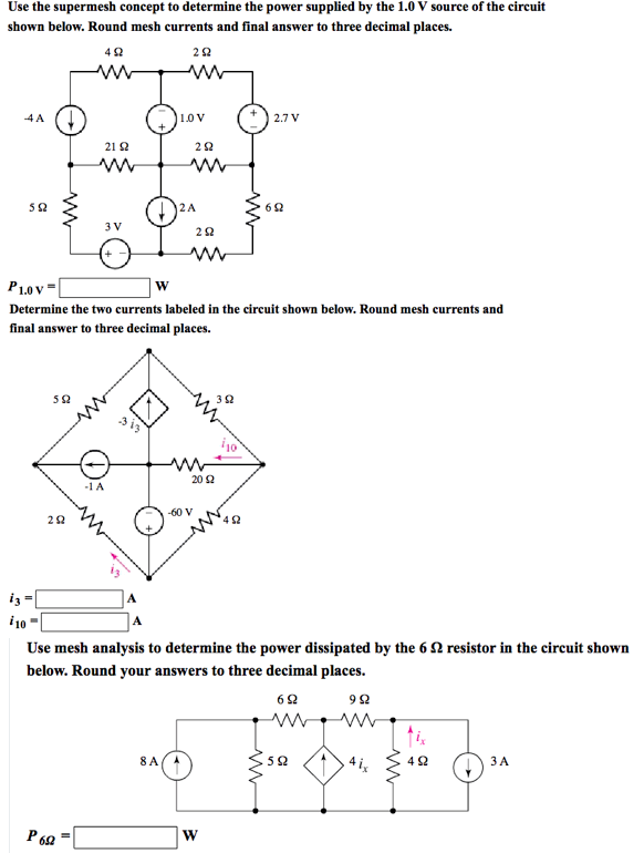 Solved Use the supermesh concept to determine the power | Chegg.com