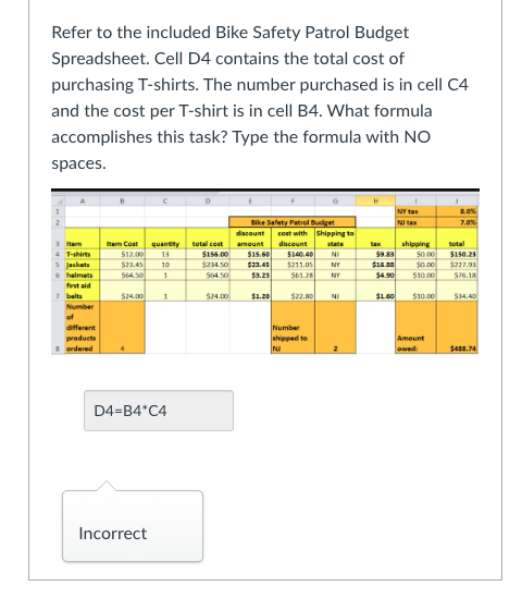 Refer to the included Bike Safety Patrol Budget | Chegg.com