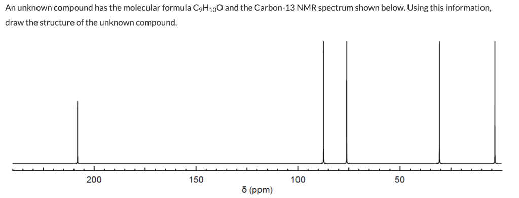 Solved An unknown compound has the molecular formula C9H10O | Chegg.com
