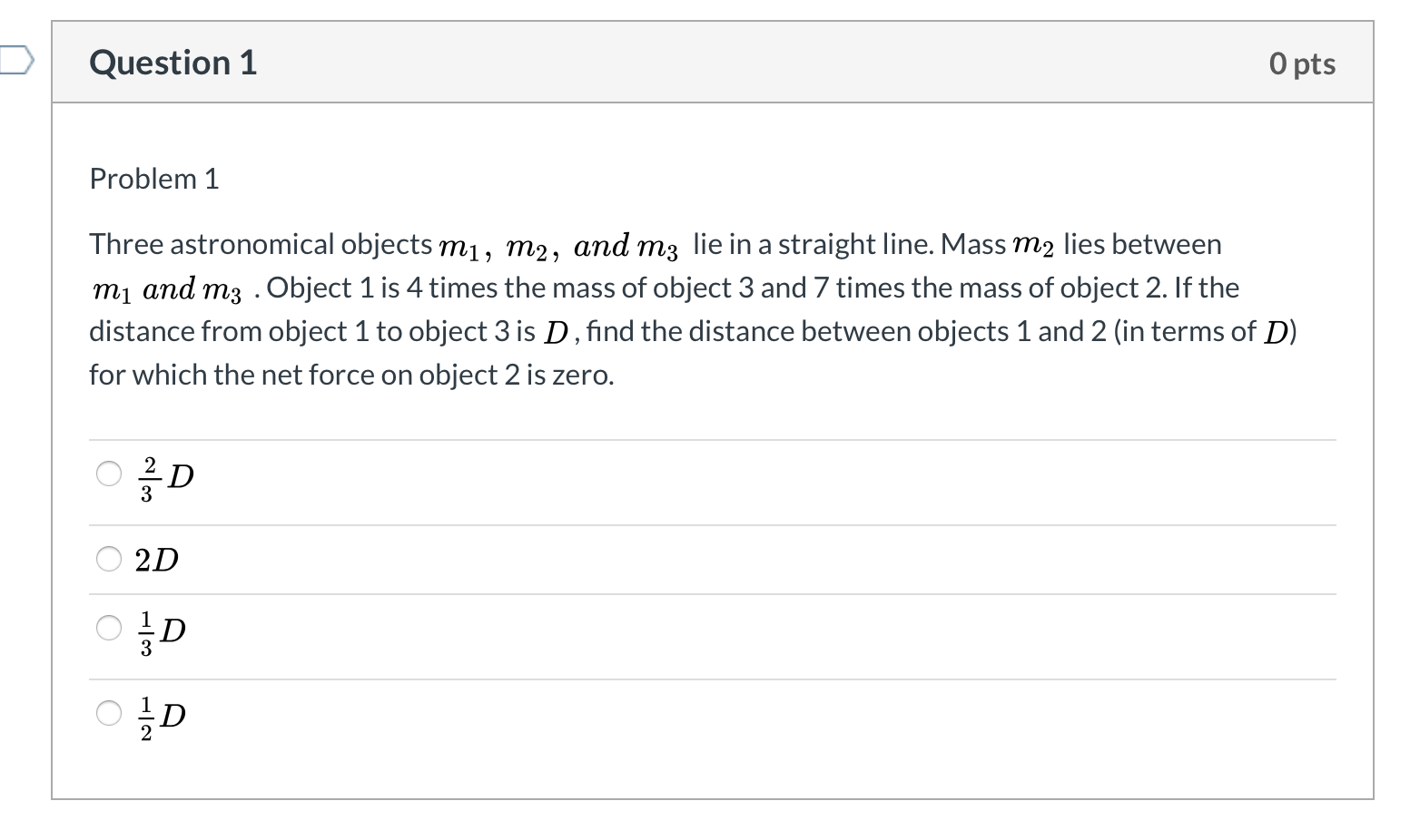 Solved Question 1 O pts Problem 1 Three astronomical objects | Chegg.com