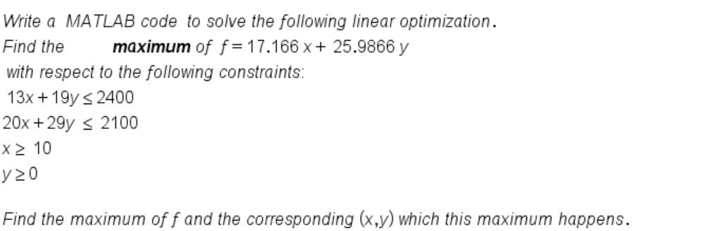 Solved Write a MATLAB code to solve the following linear | Chegg.com