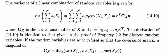 Solved N var -x) = The variance of a linear combination of | Chegg.com
