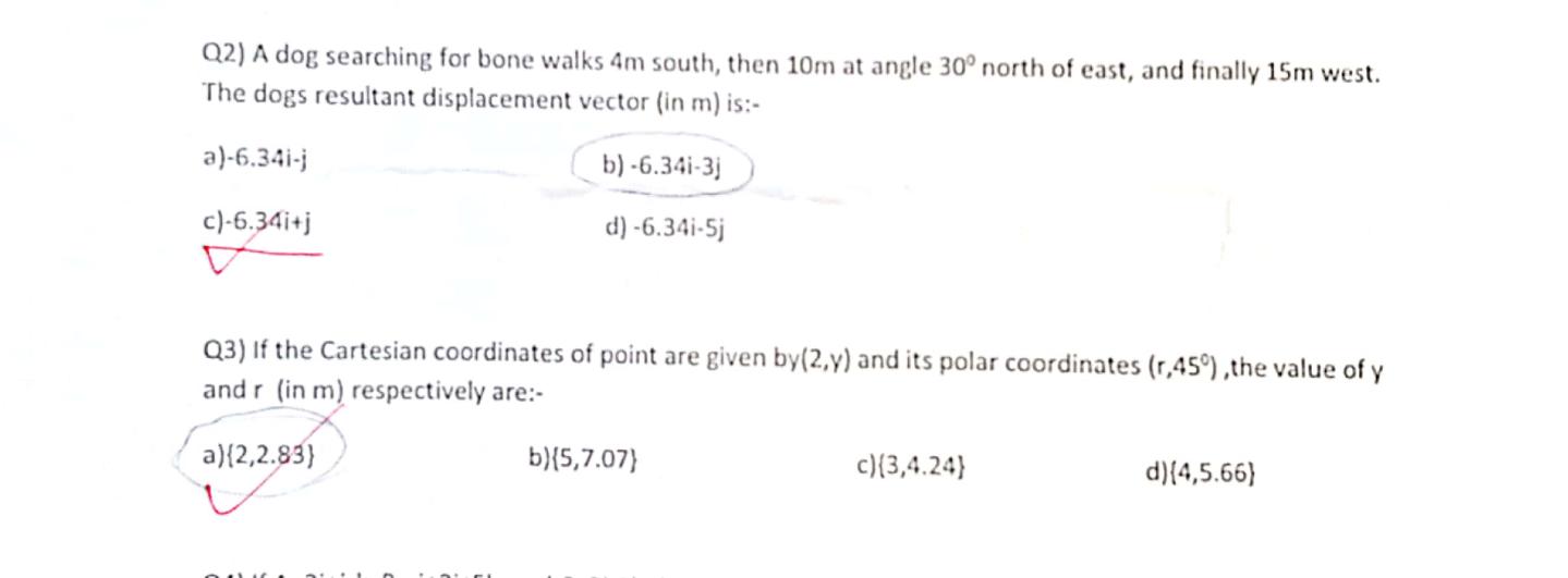 Solved Q2) A dog searching for bone walks 4m south, then 10m | Chegg.com