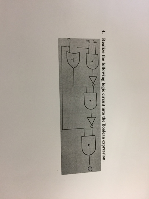 Solved Realize The Following Logic Circuit Into The Boolean Chegg