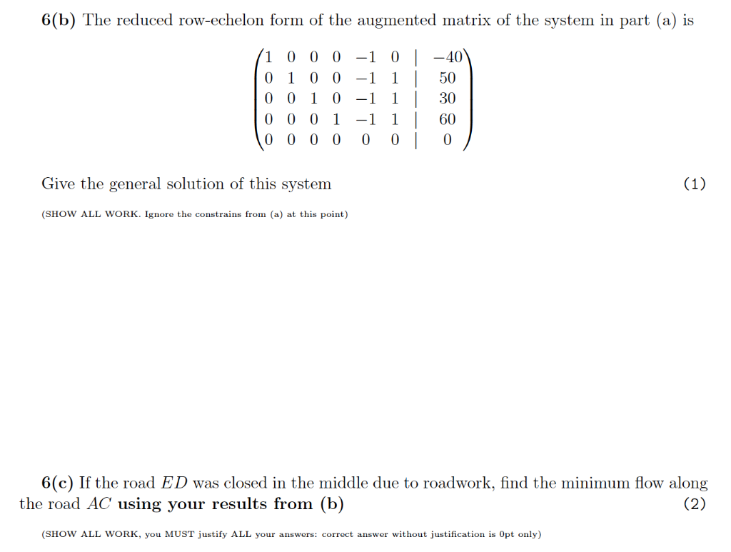 Solved 6. Consider the network of streets with intersections | Chegg.com