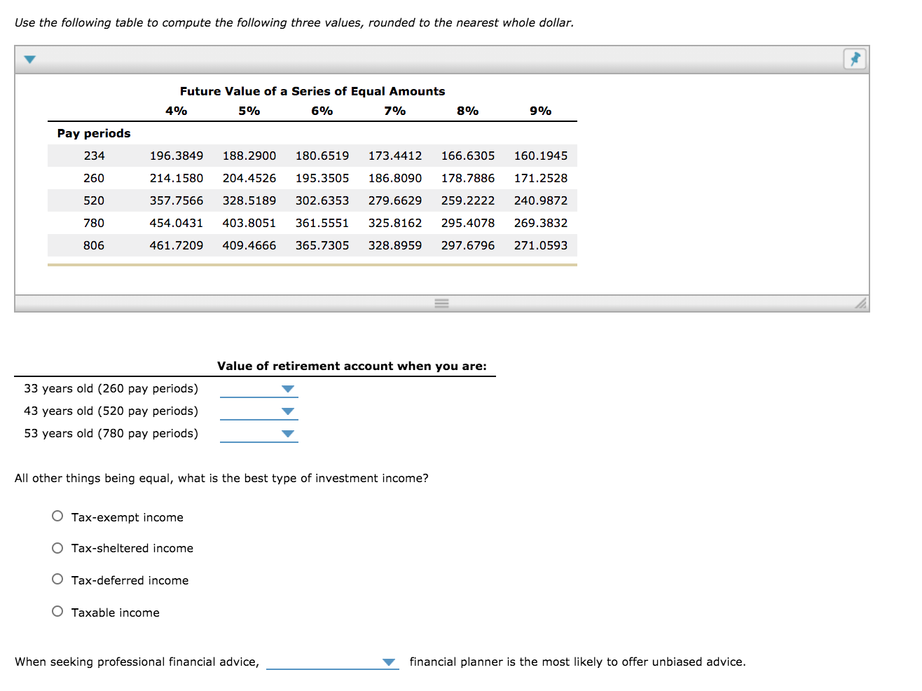 Use the following table to compute the following | Chegg.com