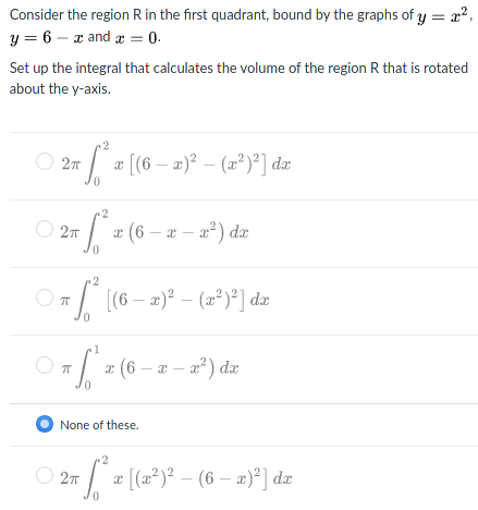 Solved Consider the region in the first quadrant, bound by | Chegg.com