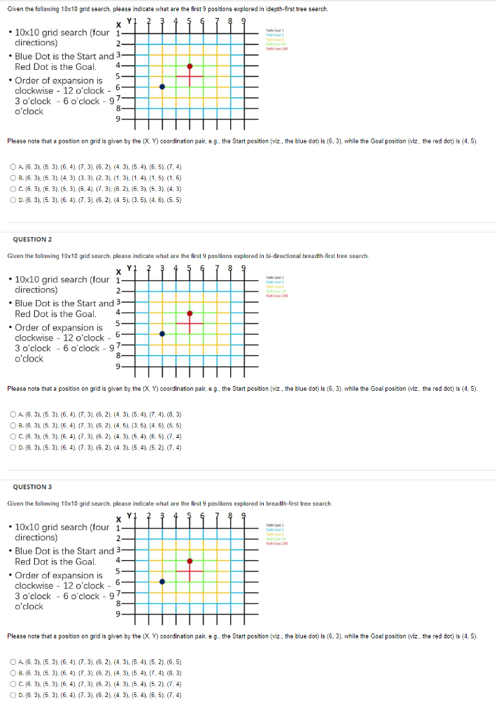 Solved Please note that a position on grid is given by the | Chegg.com