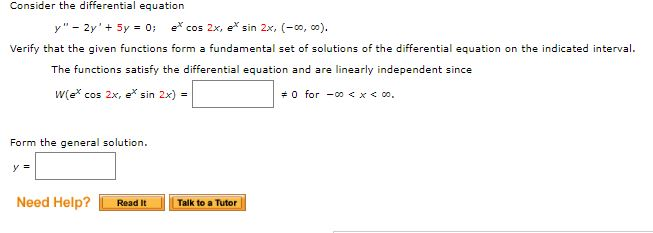 Solved Verify that the given functions form a fundamental | Chegg.com Solved Verify that the given functions form a fundamental | Chegg.com