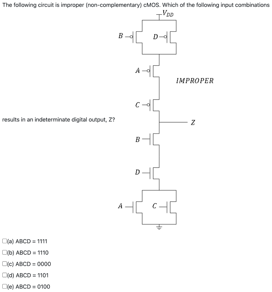 Solved results in an indeterminate digital output, Z? (a) | Chegg.com