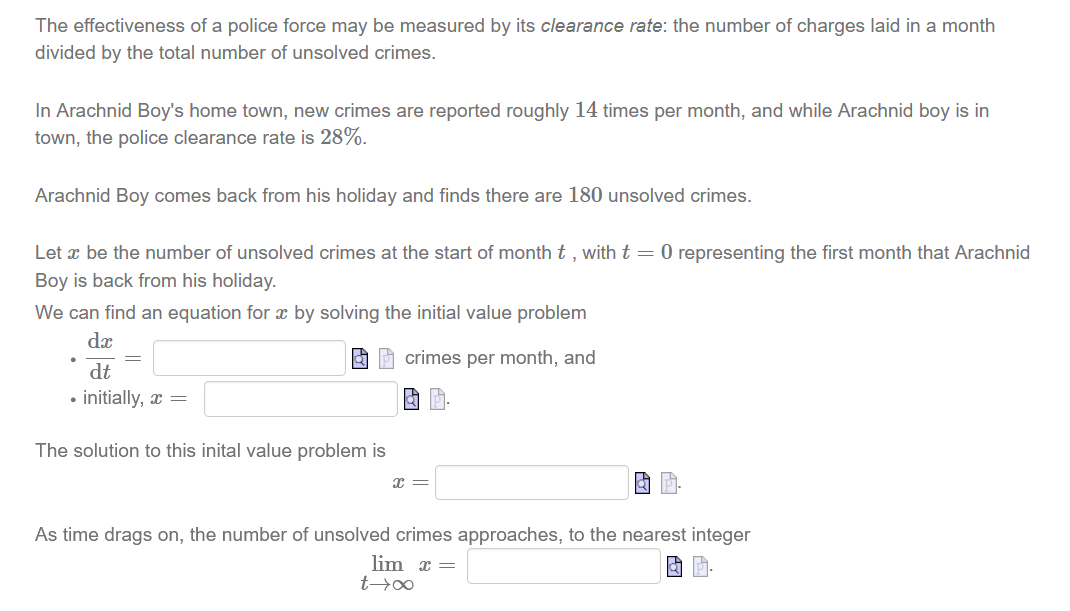 Solved The effectiveness of a police force may be measured | Chegg.com