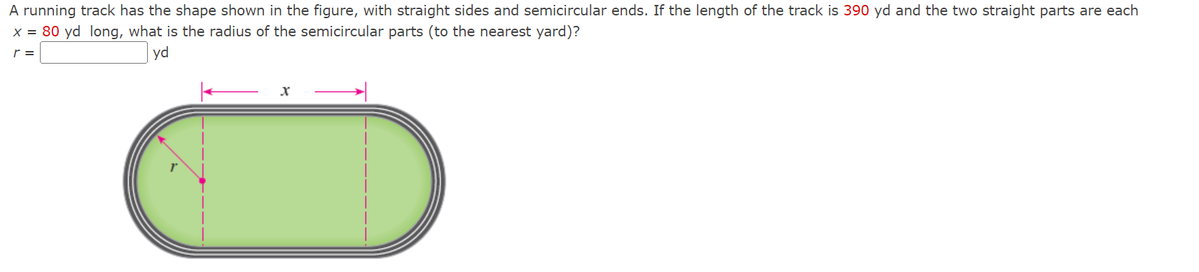 Solved A running track has the shape shown in the figure, | Chegg.com