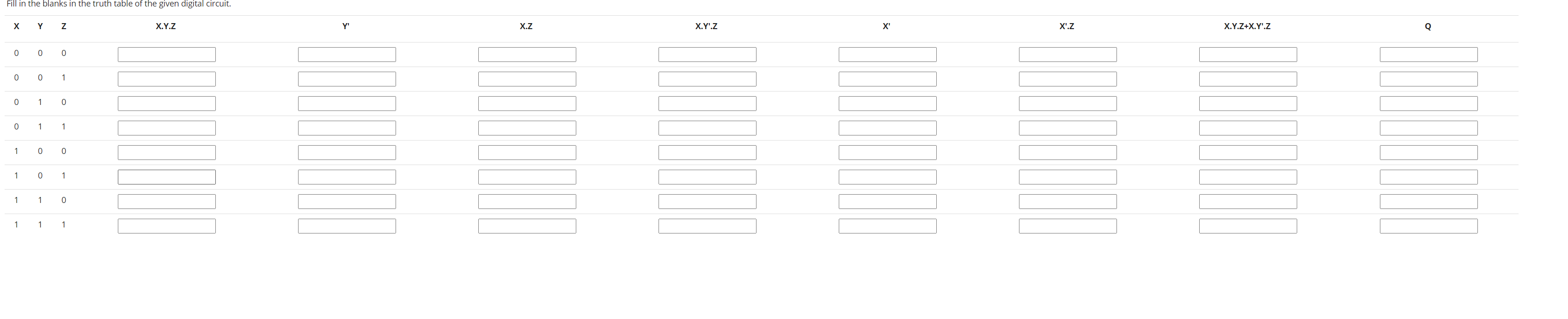 Solved Select the correct output (Q) of the digital circuit | Chegg.com