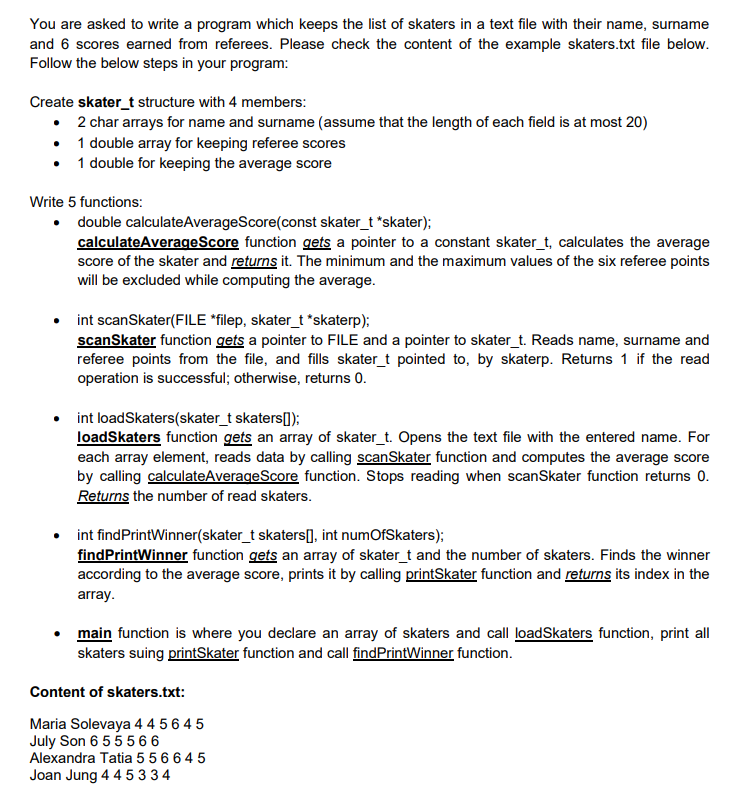 Solved C LANGUAGE. JUST FILL THE "//your code comes here" | Chegg.com