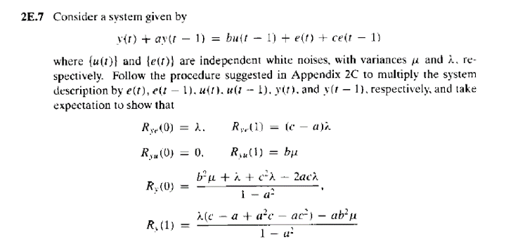 APPENDIX 2C: COVARIANCE FORMULAS For several | Chegg.com