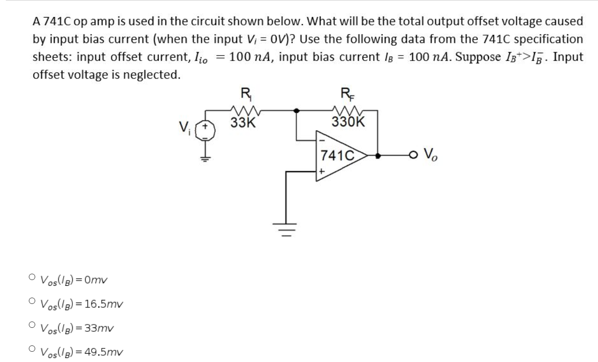 Solved A 741C op amp is used in the circuit shown below. | Chegg.com