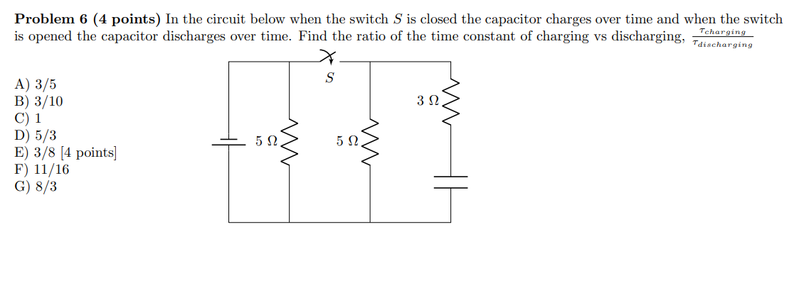 Solved Problem 6 (4 ﻿points) ﻿In the circuit below when the | Chegg.com