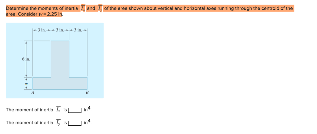 Solved Determine the moments of inertia Ix⎯⎯⎯Ix¯ and | Chegg.com