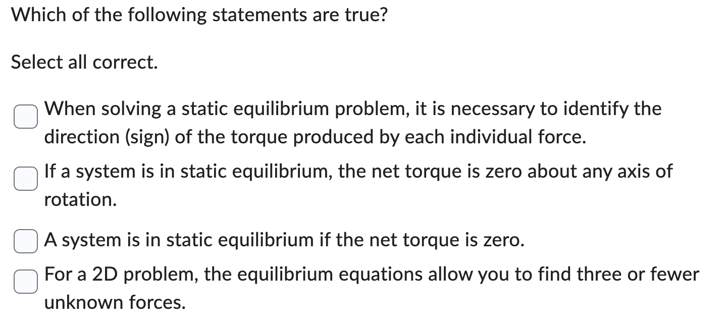 Solved Which of the following statements are true?Select all | Chegg.com