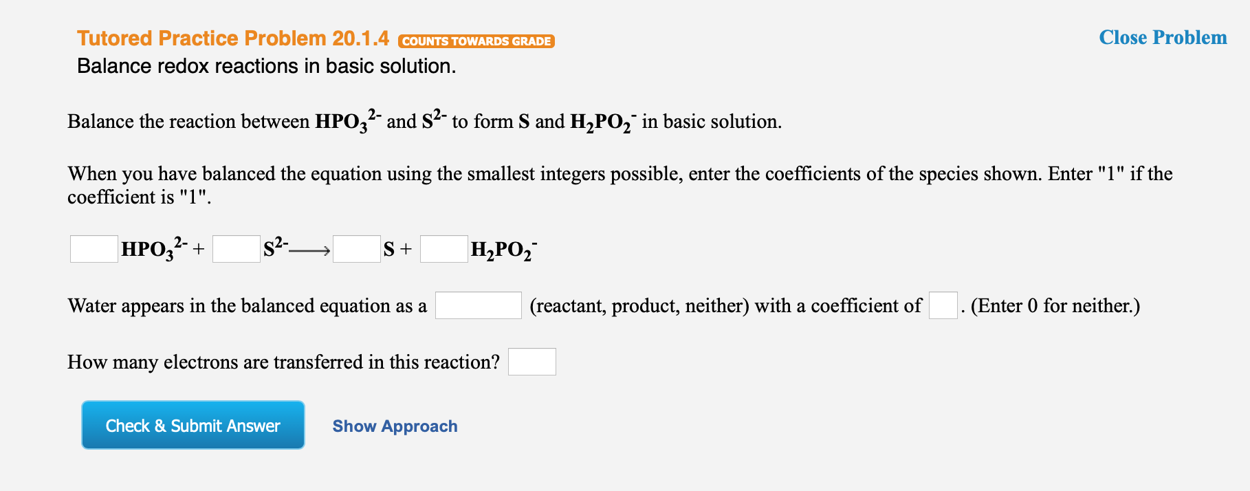 Solved Close Problem Tutored Practice Problem 20.1.4 COUNTS | Chegg.com