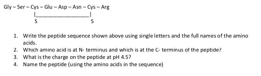 Solved Gly - Ser - Cys - Glu – Asp - Asn - Cys - Arg L. LI S | Chegg.com