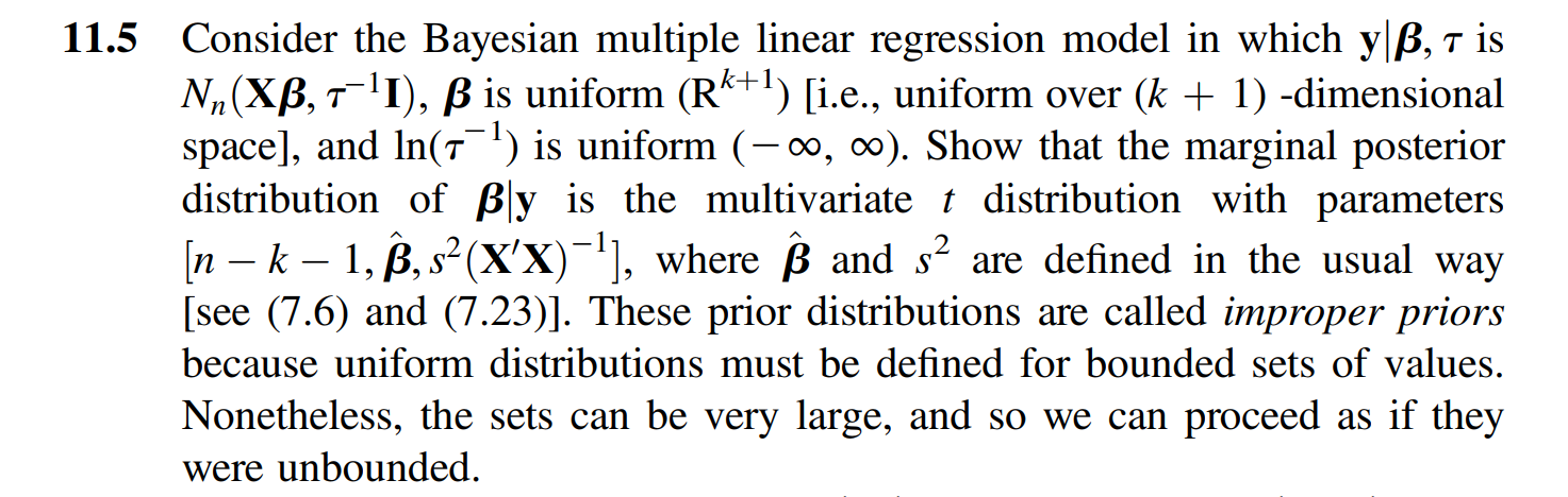 115 Consider The Bayesian Multiple Linear Regression 