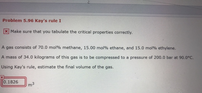 Solved Problem 5.96 Kay's rule I X Make sure that you | Chegg.com