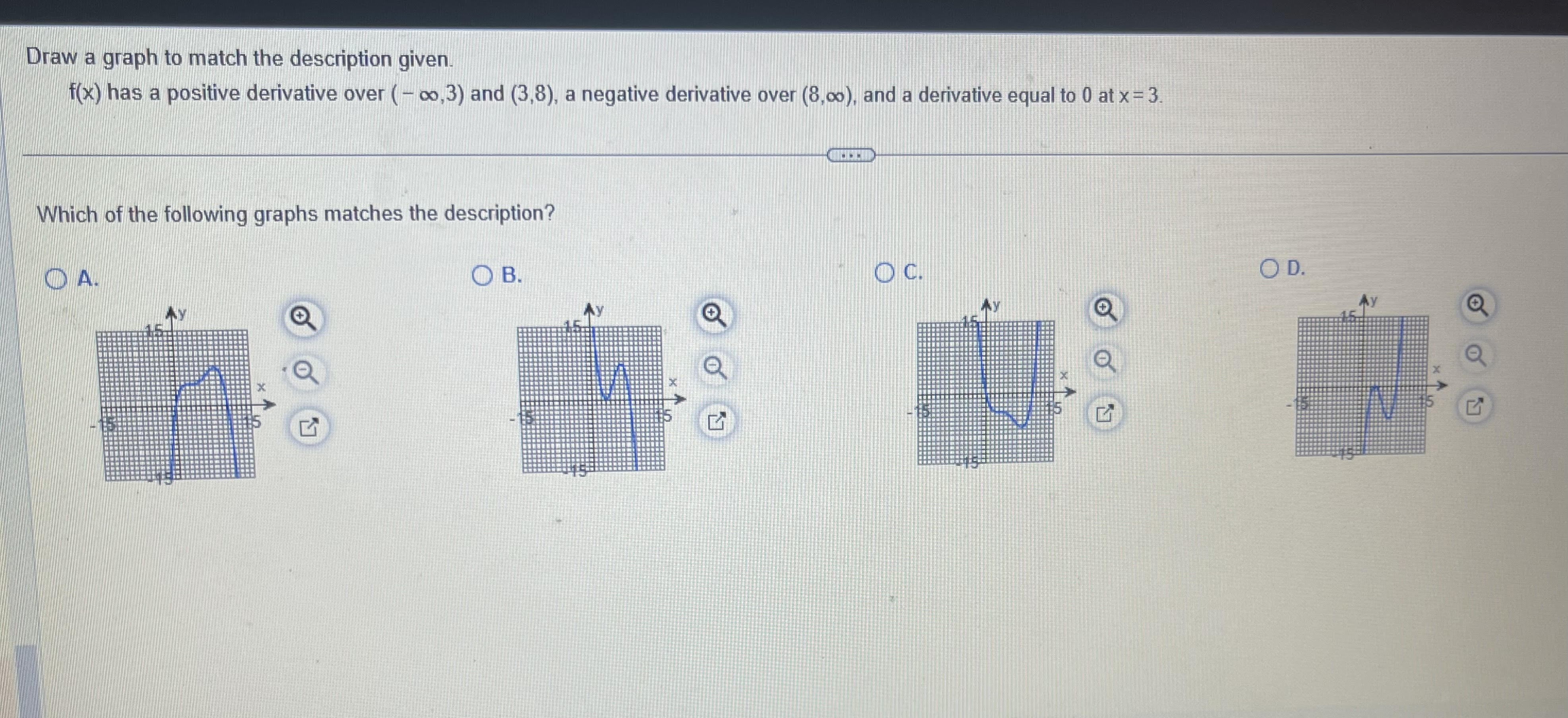 Solved Draw a graph to match the description given. f(x) has | Chegg.com