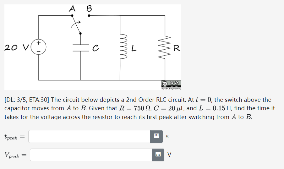 Solved [DL: 3/5, ETA:30] The circuit below depicts a 2nd | Chegg.com