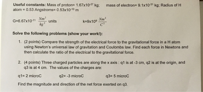 Solved Useful constants: Mass of proton= 1.67 times 10^-27 | Chegg.com