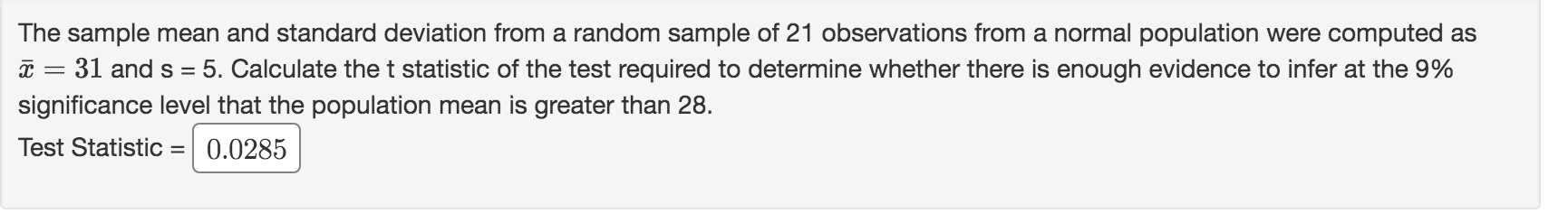 Solved The sample mean and standard deviation from a random | Chegg.com