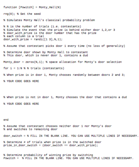Solved ENGINEERING 7 SUMMER 2019 Monty Hall Problem The | Chegg.com