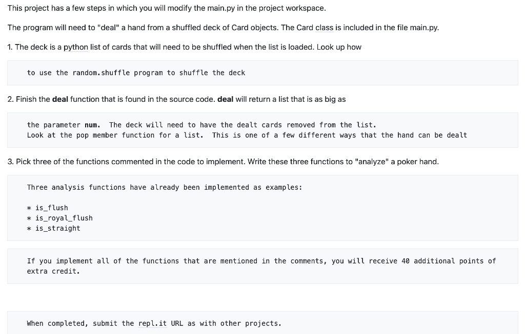 This project has a few steps in which you will modify | Chegg.com
