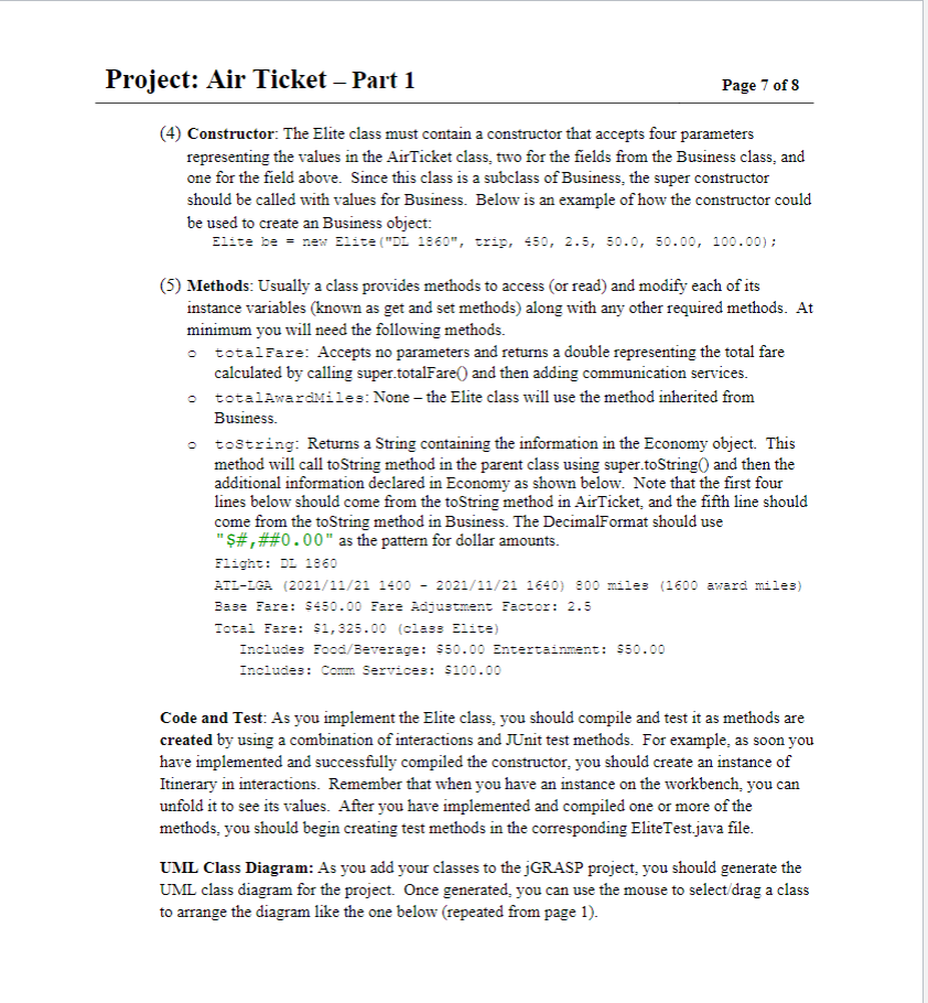 Solved Project: Air Ticket - Part 1 Page 1 of 8 Deliverables | Chegg.com