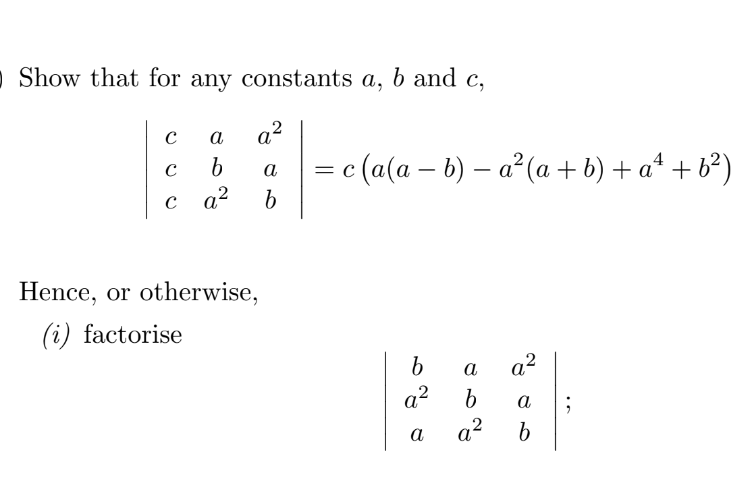 Solved Show that for any constants a,b and c, | Chegg.com