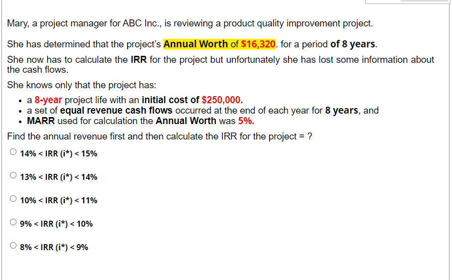 Solved Mary, a project manager for ABC Inc., is reviewing a | Chegg.com