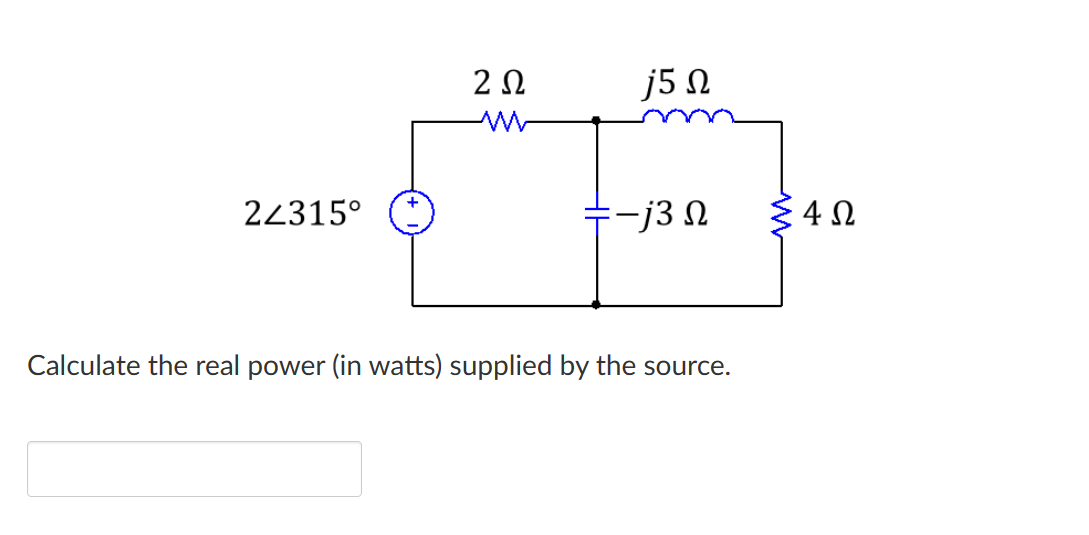 Solved Calculate the real power (in watts) ﻿supplied by the | Chegg.com