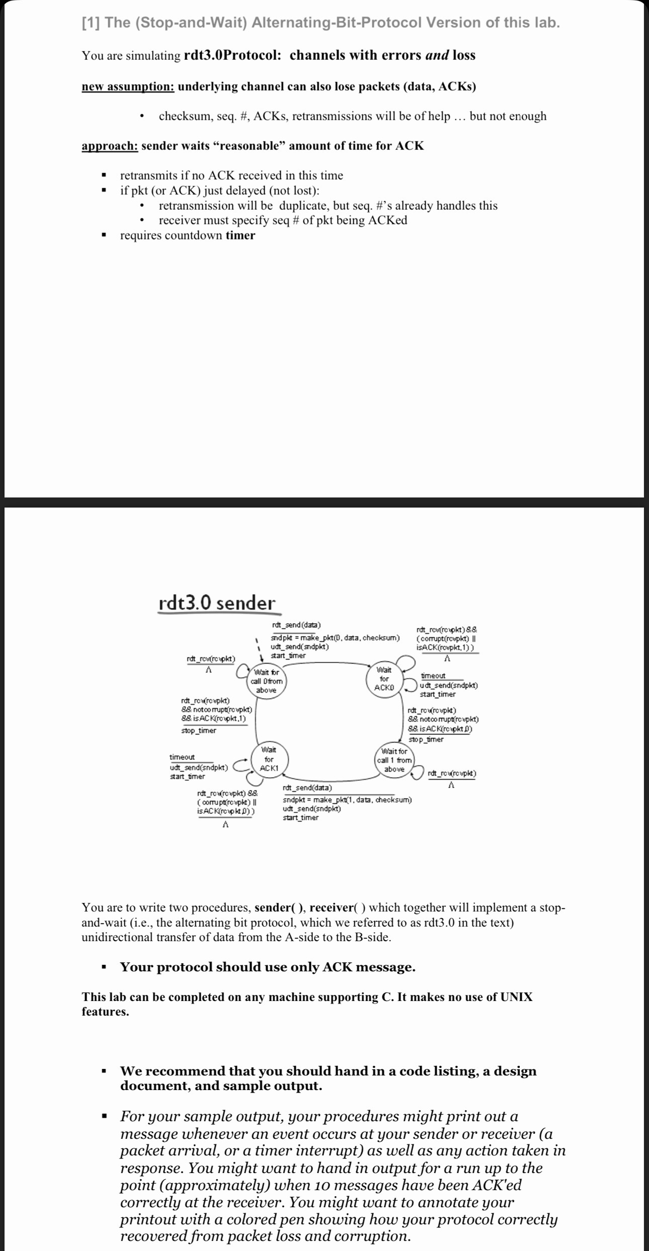 Solved Programming Assignment 1 Simple Reliable Data