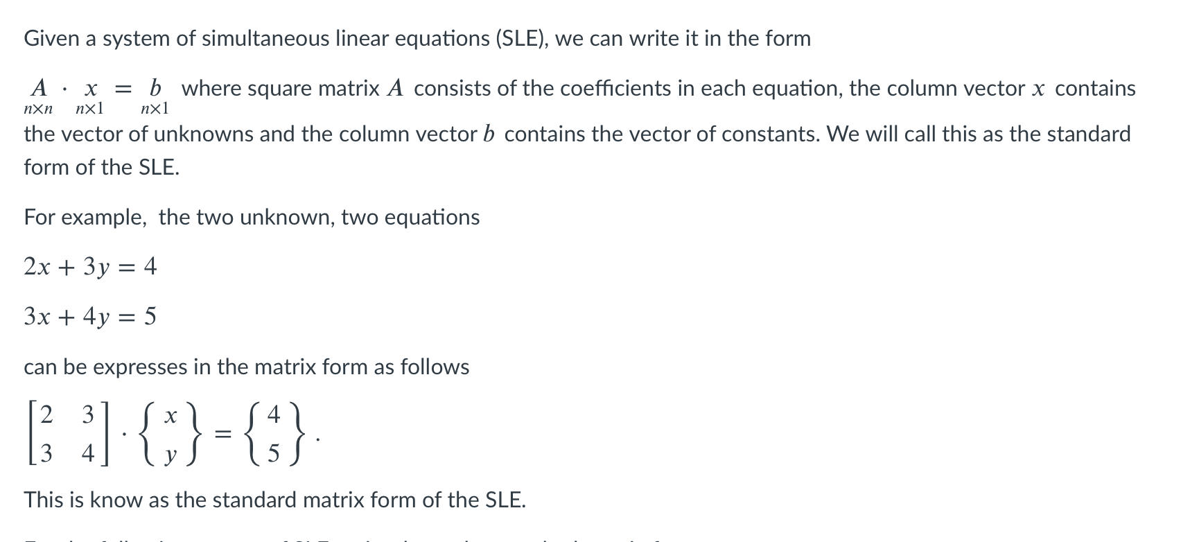 Solved Given a system of simultaneous linear equations | Chegg.com