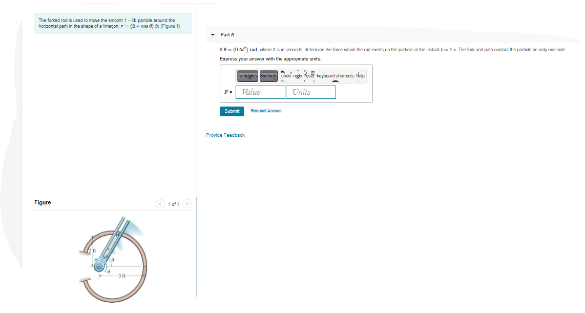 Solved The forked rod is used to move the smooth 1 lb | Chegg.com