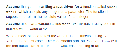 Assume that you are writing a test driver for a | Chegg.com