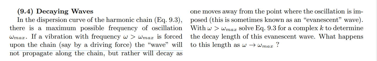Solved (9.4) Decaying Waves one moves away from the point | Chegg.com