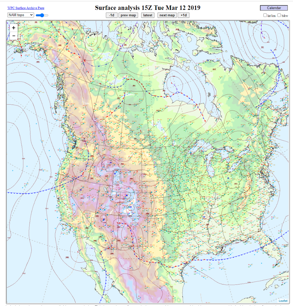 Solved Open the daily surface analysis from the National | Chegg.com