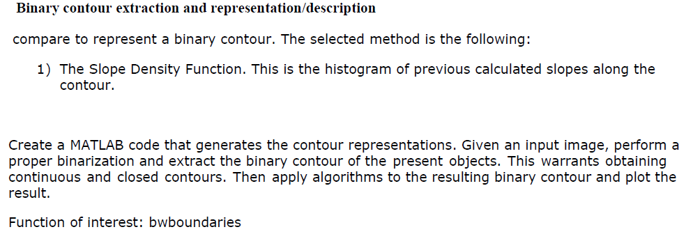 Solved Binary Contour Extraction And