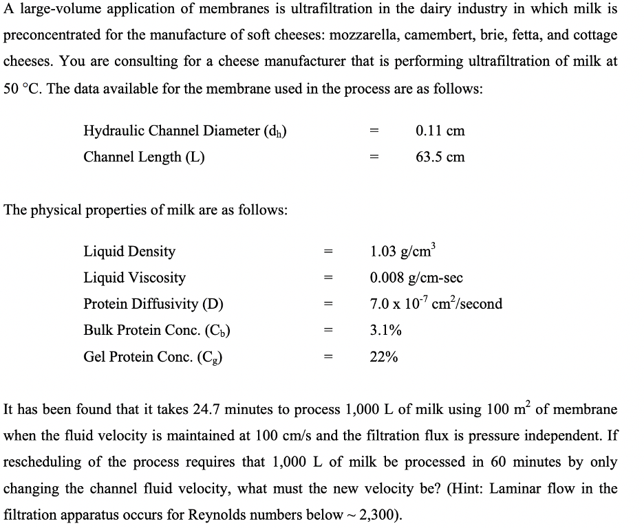 Solved A large-volume application of membranes is | Chegg.com